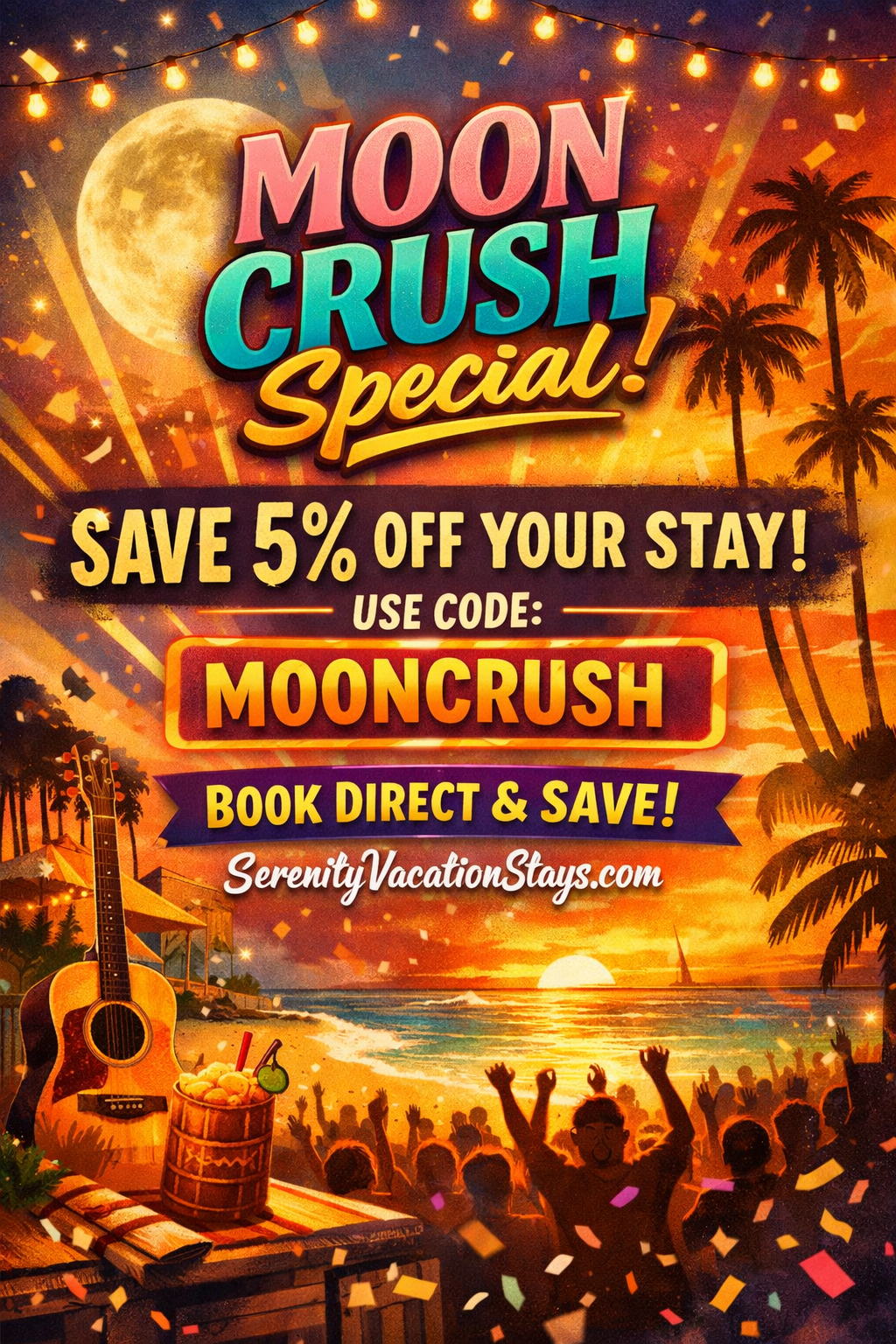 Moon Crush Music Events in Miramar Beach, Florida - Serenity Vacation Stays
